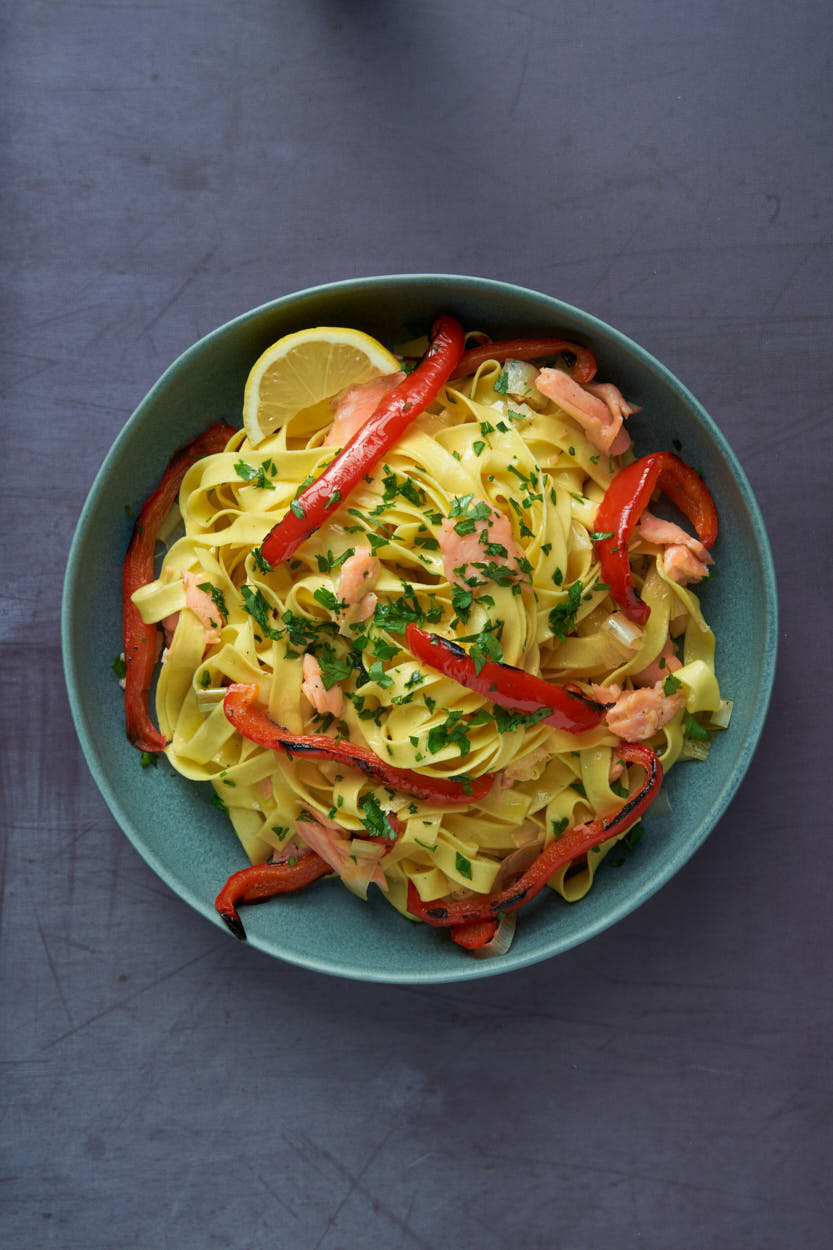 Gino D'Acampo's Smoked Salmon and Red Pepper Pasta recipe | HotCooking