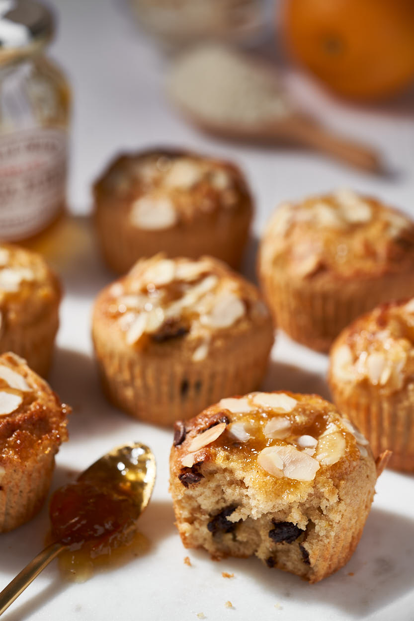 Marmalade Almond Chocolate Chip Muffins recipe | HotCooking