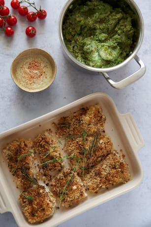 Jamie Oliver's 30 Minute Meals: Tasty Crusted Cod recipe | HotCooking